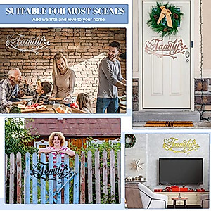 Family Where Life Begins Love Never Ends Word Sign Metal Wall Decor, Silver Home Decor Wall Art Decorations, Letters Quotes Sign for Living Room Bedroom Kitchen Indoor Outdoor Decor(17.5 x 9in) (Silver)