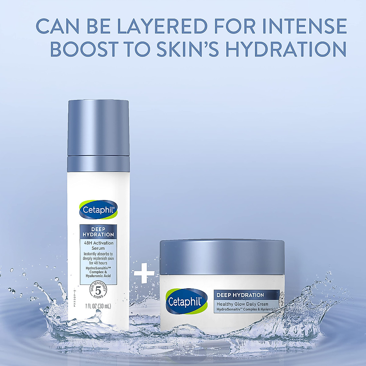 Cetaphil Deep Hydration Fragrance Free 48 Hour Activation Serum, 1 Fl oz, 48Hr Dry Skin Face Moisturizer for Sensitive Skin, With Hyaluronic Acid, Vitamin E & B5, Dermatologist Recommended