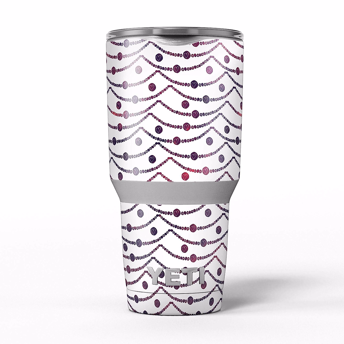 Design Skinz Polka Dot Powerlines with Mini Hearts - Skin Decal Vinyl Wrap Kit Compatible with The Yeti Rambler Cooler Tumbler Cups