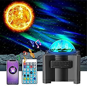 Galaxy Projector ,Northern Light Aurora Projector for Bedroom with Music Bluetooth Speaker and Star Projector (Black)