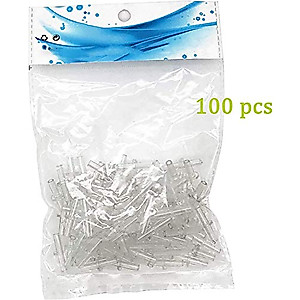 XMHF Plastic Aquarium Air Tube Pipe Pump Valve Connector Inline Tubing Straight 100pcs