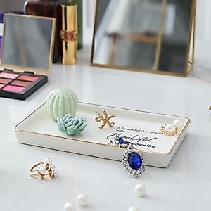 Kimdio Ceramic Jewelry Dish, Cactus Ring Holder, Trinket Tray Earrings Necklace Organizer, Gift for Wedding, Christmas, Birthday, Engagement Party