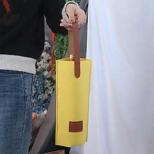 Felt Wine Bag with Handle, Insulated Bottle Carrier Single Bottle Insulated Wine Tote Protective Wine Tote Bag for Wine Lover(grey)