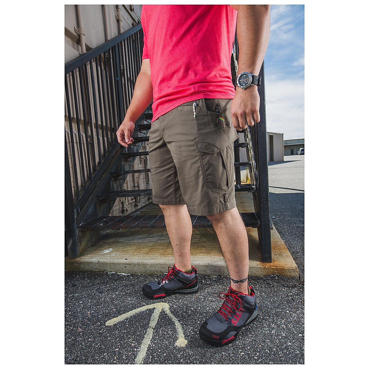 5.11 Tactical Men's Stryke 11-Inch Inseam Military Shorts, Flex-Tac Ripstop Fabric, Style 73327 Dark Navy, 36