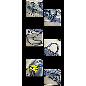 Denim Cowboy Bag Unisex Vintage Cowboy Hobo Handbag Shoulder Bag Travel School Office Bag B-Dark Blue