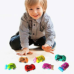 Himeeu 40 Pcs Pull Back Vehicles Mini Car Toys Friction Powered Racing Cars Mini Constructions Trucks for Preschool Toddlers Boys & Girls,Bulk Party Favors Toys