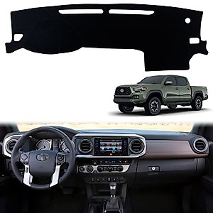 NUBOXES Dashboard Dash Board Cover Mat Pad Carpet Non-Slip Custom Compatible with Toyota Tacoma 2016 2017 2018 2019 2020 2021 Protector Sunshield (Black Trim)