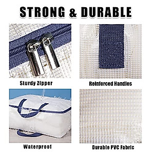 Clear Storage Bags with Zipper, 75L Extra Large Capacity - Closet, Underbed Storage Organizer for Clothes, Bedding, Comforter, Toys, Pillow & Blanket, 3 Pack