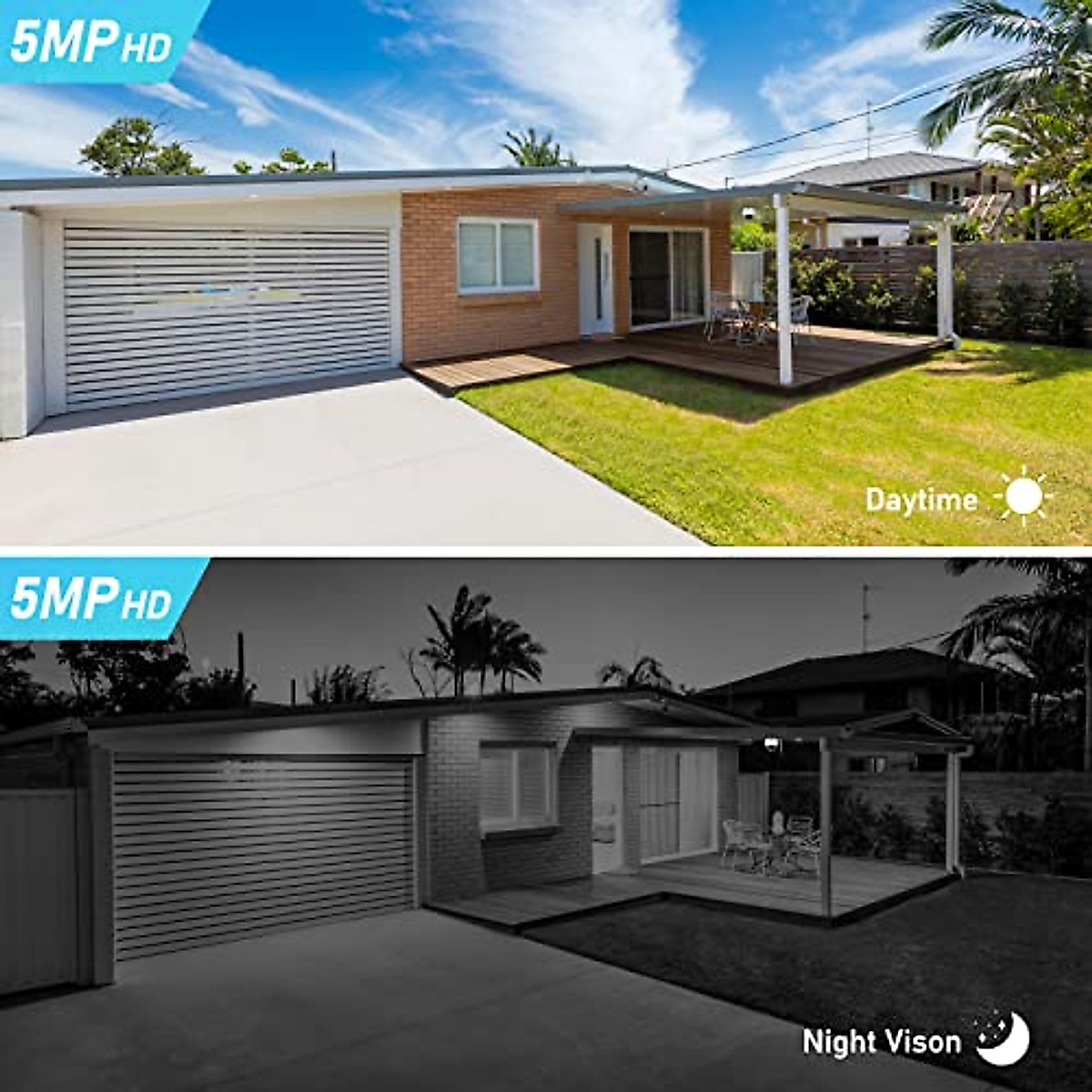 YoLuKe 5MP PTZ WiFi Camera Outdoor,5X Optical Zoom Security Outdoor Dome Camera with Ceiling/Night Vision/128G SD Card Slot/Human Detection/IP66 Waterproof…