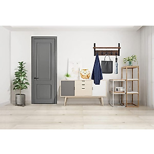 Dilyvoli Coat Hooks with Shelf Wall Mounted,Rustic Wood Entryway Shelf with 5 Metal Hooks,Hanging Shelf Mounted Coat Rack and Upper Shelf for Storage,Bathroom,Bedroom,Kitchen,Living Room,Mudroom