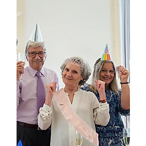 75th Birthday Decorations for Women，Rose Gold 75 Birthday Crown Tiara ，Cake Topper, Birthday Sash with Peal Pin and Birthday Candles Kit,75th Birthday Gifts for Women