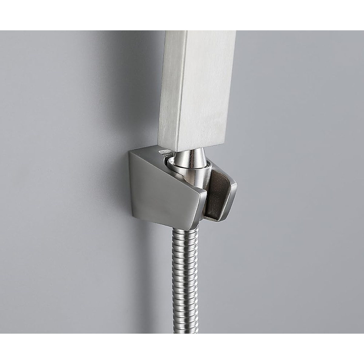 YUNZHIZHAO Handheld Shower Head Bracket for Bathroom, Wall Mount Robust Shower Head Holder, Universal Hand Held Shower Wand Hose Sprayer Holder, Stainless Steel