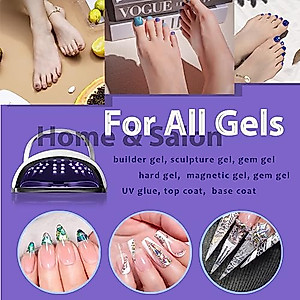 W&H 220W LED UV Light Dryer for Nails Gel Polish Lámpara para Uñas 57 LEDs 4 Timer Preset, Auto On Fingernail Toenail 6ft Powercord