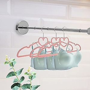 Angoily Wall Mount Clothes Bar Iron Pipe Hanger Holder Organizer Garment Holder Rack Spacer Saver for Home Bedroom Bathroom Silver