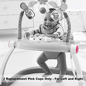Replacement Parts for Fisher-Price Floral Confetti Space-Saver Jumperoo - DKT02~2 Pink Replacement Caps ~ Left and Right