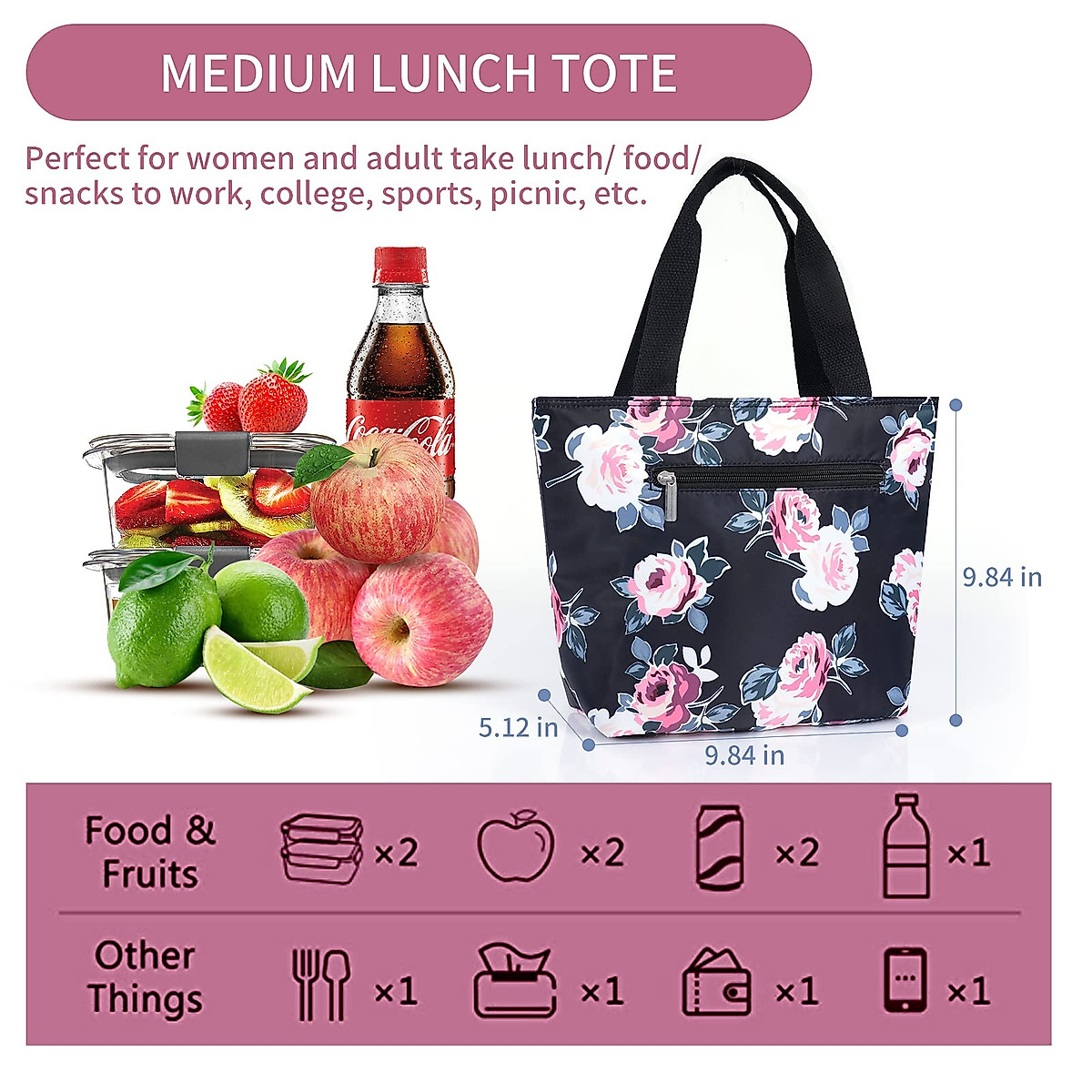 MOV COMPRA Movcompra Lunch Bag Women Waterproof Lunch Bag Women