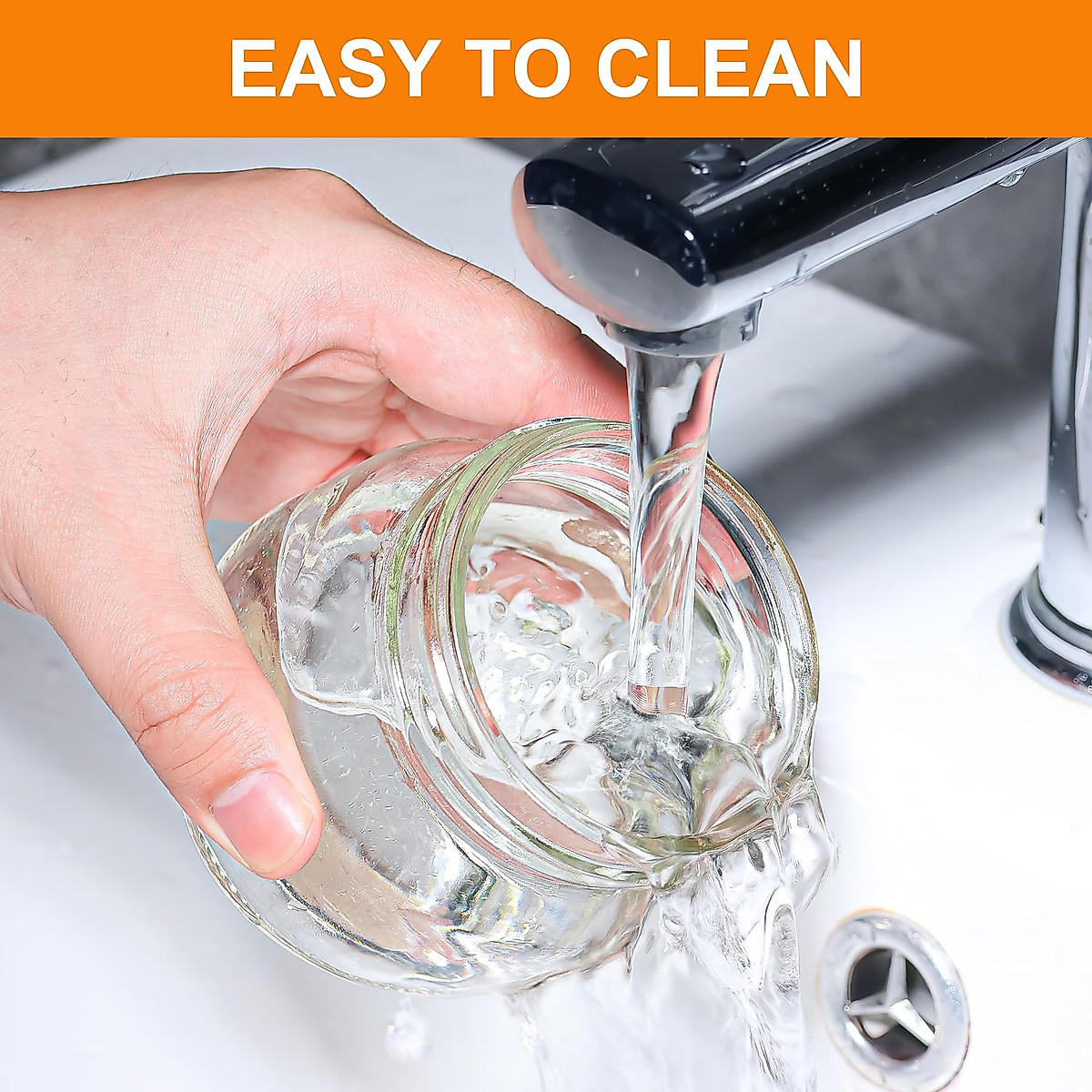 YL-ESH 6 Pack Small Mason Jars with Labels, 8 oz Glass Jars with Airtight Lids, Half Pint Canning Jars for Jelly, Jam, Honey, Pickles, Spice, Overnight Oats, Food Storage, Candle & DIY Present