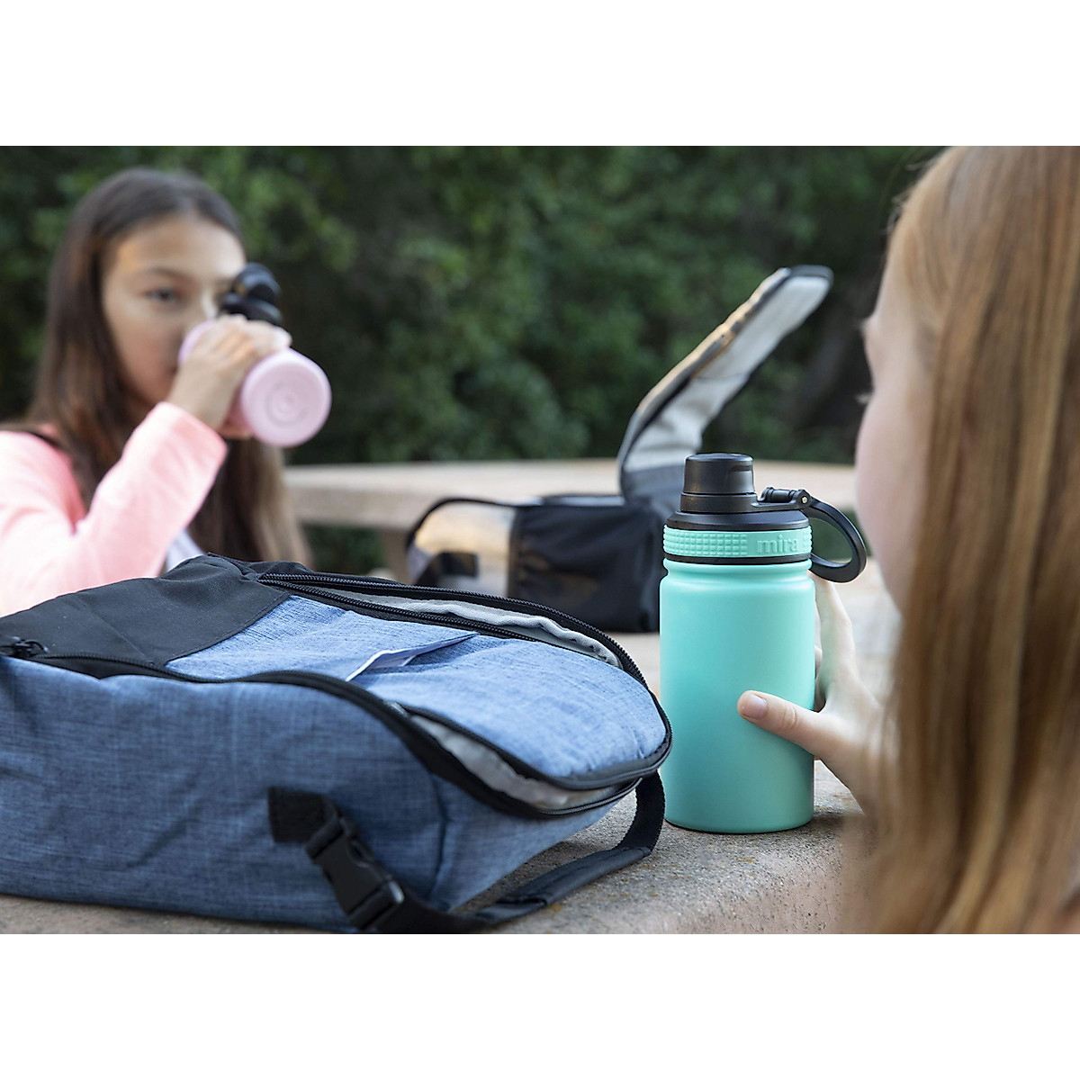 MIRA 12 oz Stainless Steel Kids Water Bottle - Metal Thermos Flask Keeps Cold for 24 Hours, Hot for 12 Hours - Double Wall Vacuum Insulated - Leak Proof BPA-Free Lid - Rose Pink