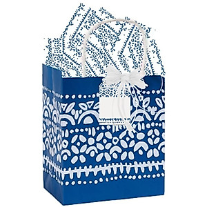 Tissue Paper with Designs - Blue and White Tissue Paper For Gift Wrapping Decoupage Crafts 24 Decorative Sheets 20" X 30" (PERSIAN LACE)