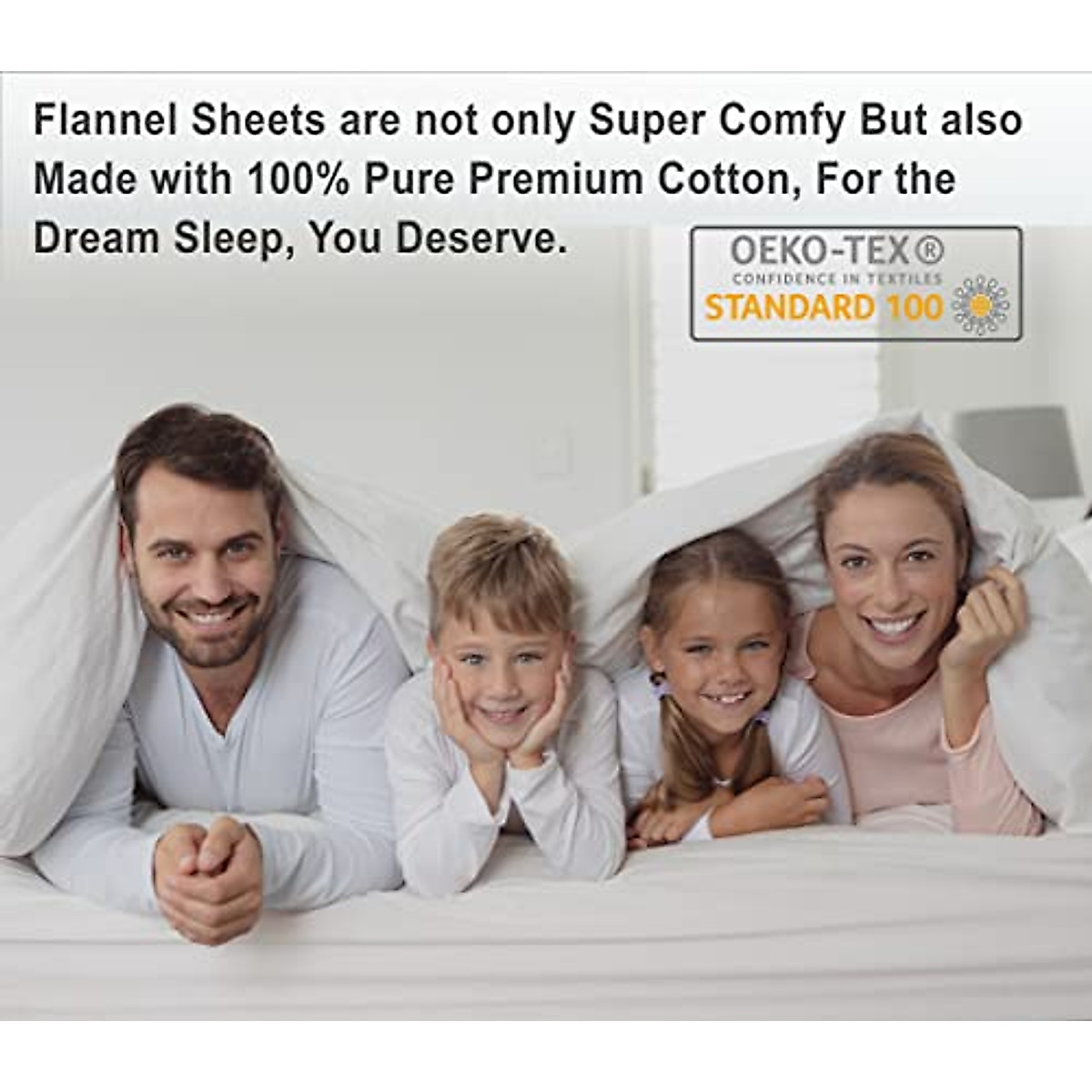 RUVANTI Flannel Sheets King Size - 100% Cotton Brushed Flannel Bed Sheet Sets - Deep Pockets 16 Inches (fits up to 18") - All Seasons Breathable & Super Soft - Warm & Cozy - 4 Pcs - Brown Deer
