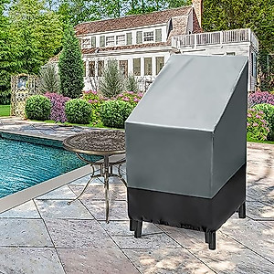 Outdoor Patio Stack Chairs Covers Waterproof (Set of 2), Heavy-Duty Patio Furniture Cover for Outdoor Chairs, Lawn Garden Patio Chair Cover