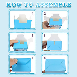 EGEN 12PCS Party Favor Boxes Goodie Bags Party Favors Bag Treat Boxes Gift Boxes Birthday Candy Bags Birthday Party Treat Boxes Bridal Shower Supplies Party Decorations (Blue 12 Pack)