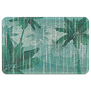 Door mat Welcome Outdoor Door Mat Summer Green Banana Leaves Foliage,Non-Slip Doormat Heavy Duty Patio Rug Pad Rain Tropical Leaf Plant,Dirt Mud Trapper for Entryway Kitchen Living Room 18x30In
