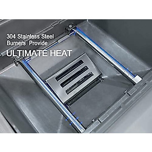 Hisencn 69785 18 Inch Grill Burner for Weber Spirit I & II & GS4 Spirit II 200 Series, Spirit E-210, E-220, Spirit S-210, S-220 Gas Grills with Up Front Controls, 304 Stainless Steel Weber Grill Parts