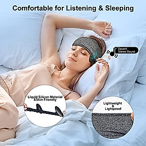 kurdene Wireless Sleep Headphones,Bluetooth 5.3 Sports Headphones,Sleeping Headband Headset Built-in Microphones with Stereo Sound Speakers