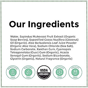 Rebel Green USDA Organic HE Liquid Fresh Laundry Detergent - Natural & Hypoallergenic Laundry Soap, Lavender and Grapefruit - 64 Loads