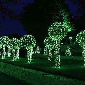 Anycosy Christmas Lights, St. Patrick's Day String Lights, 16.4 Ft 50 LEDs C6 Battery Operated Strings Lights 8 Modes for Party Garden Patio Indoor Outdoor Christmas Decorations, Green