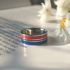 LGBT UNICORNS Bisexual Ring, Bi Pride jewelry Stainless Steel Ring for man & woman, Size 6-13