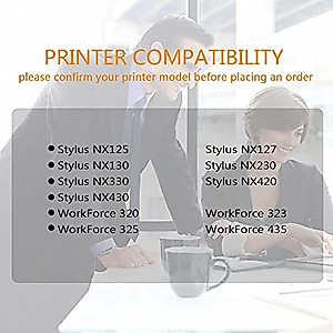Run Star 124 Remanufactured Ink Cartridge Replacement for Epson 124 T124 Work for NX125 Stylus NX127 NX130 Stylus NX230 NX330 Stylus NX420 NX430 Workforce 320 323 325 435 Printer(3BK/C/M/Y,6 Pack )