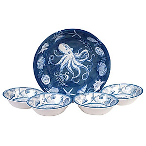 Certified International Oceanic 5 Piece Melamine Salad/Serving Set, Multi Colored