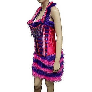 Alice in Wonderland Cheshire Cat Fur Rave Corset Costume