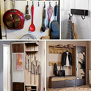 Wall Hooks for Hanging, 30pcs Black Coat Hook for Wall, Metal Hooks for Hanging, Heavy Duty Small Wall Hooks With Screws for Hanging Coats, Keys, Towel, Bags, Coffee Mug, Hat, Dog Leashes, Etc (Black)