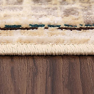 SUPERIOR Indoor Large Area Rug, Contemporary Abstract, Jute Backed Rugs, Home Decor for Dining Room, Living, Bedroom, Entryway, Kitchen, Dorm, Office, Kylemore Collection, 5' x 8', Chocolate