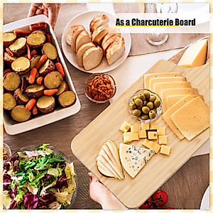 Zubebe 24pcs Cutting Board Bulk 11 x 5 Inch Wood Chopping Board Blank Small Laser Engraving Serving Board Mini Charcuterie Boards for Mother's Day Wedding Housewarming Gift (Bamboo)