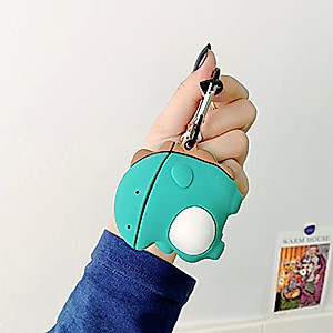 TYOROY Cute Dinosaur Case for Airpod Case/Airpod 2 Case,3D Cute Cartoon Soft Case,Kids Teens Boys Girls Women Lovely Dinosaur with Keychain for Airpod 1&2 Case (Dinosaur)