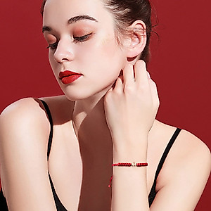 Initial Bracelets for teen girls/boys, Initial C Letter Bracelets Charm Bracelets Handmade Bracelets for Valentines Day Mother's Day Birthday Graduation Gifts (Red, C)