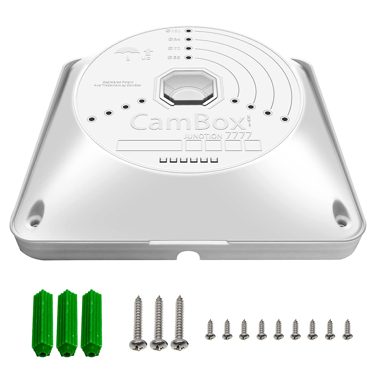 (Universal Camera Junction Box) Security Camera Box, Wall Ceiling Mount Bracket Hide Cable, Outdoor Cable Box Enclosure, Plastic Base Boxes, CCTV Dome Bullet Camera Cover, Bit Waterproof (4 Pack)