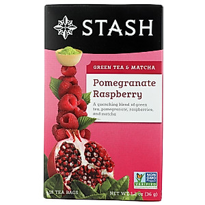Stash Tea, Tea Pom Raspberry Matcha, 18 Count