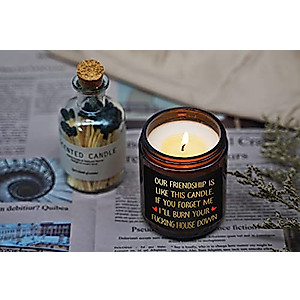 Fufandi Candle Birthday Gifts for Best Friend - Friendship Gifts, Jokes, Christmas, Gag Gifts for Friends, BFF, Coworker - Going Away Gift for Friend Female - Lavender Scented Candles with Keychain