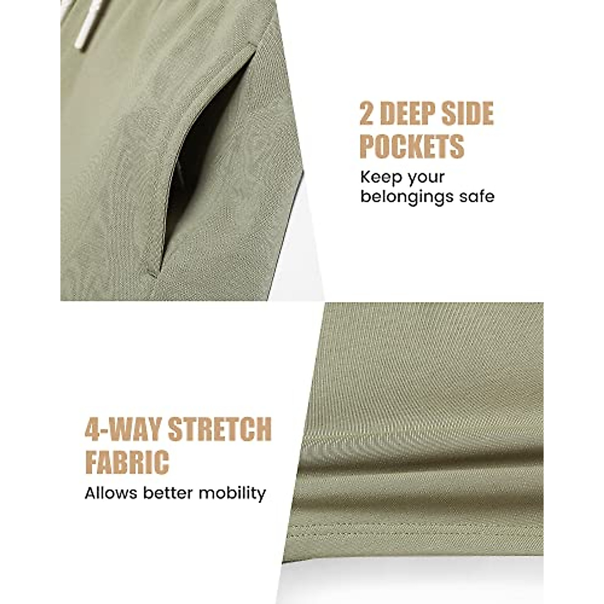 maamgic Sweat Shorts Women Casual Drawstring Cotton Shorts Comfy Elastic Waist Gym Athletic Running Workout Shorts for Women Gray Green