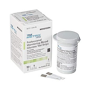 McKesson TRUE METRIX Professional Monitoring Blood Glucose Test Stripes, 50 Strips, 1 Pack
