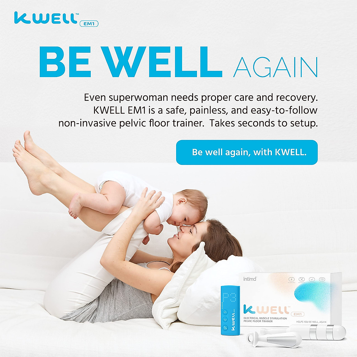 KWELL Smart Auto Kegel Exercise Urinary Incontinence Treatment Device for Women Electrical Muscle Strengthener Stress Urge Urinary Incontinence, Bladder Control, FDA 510K Cleared