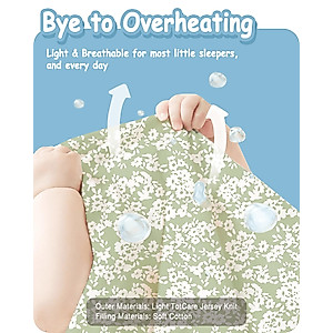 TOTBASIC Baby Sleep Sack 2-Pack, Light & Soft Unisex-Baby Wearable Blanket, 2-Way Safe Zippers Sleepsack for Babies 0-3-6-12-18-24 Months 0.5 TOG