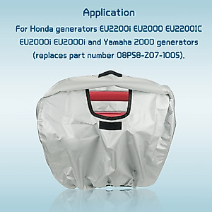 Mejiao Generator Waterproof Cover for Honda Generator EU2200i EU2000 EU2200IC EU2000i and Yamaha 2000,Replace 08P58-Z07-100S,Silver