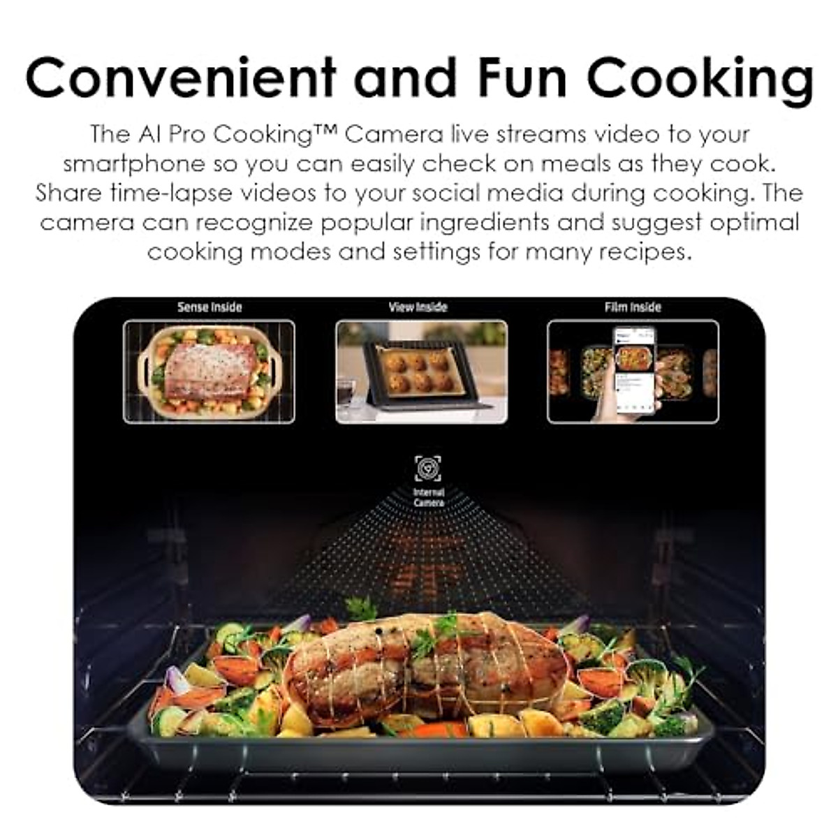 SAMSUNG Bespoke 30" Single Wall Oven with AI Pro Cooking Camera, Stainless Steel, NV51CG700SSRAA