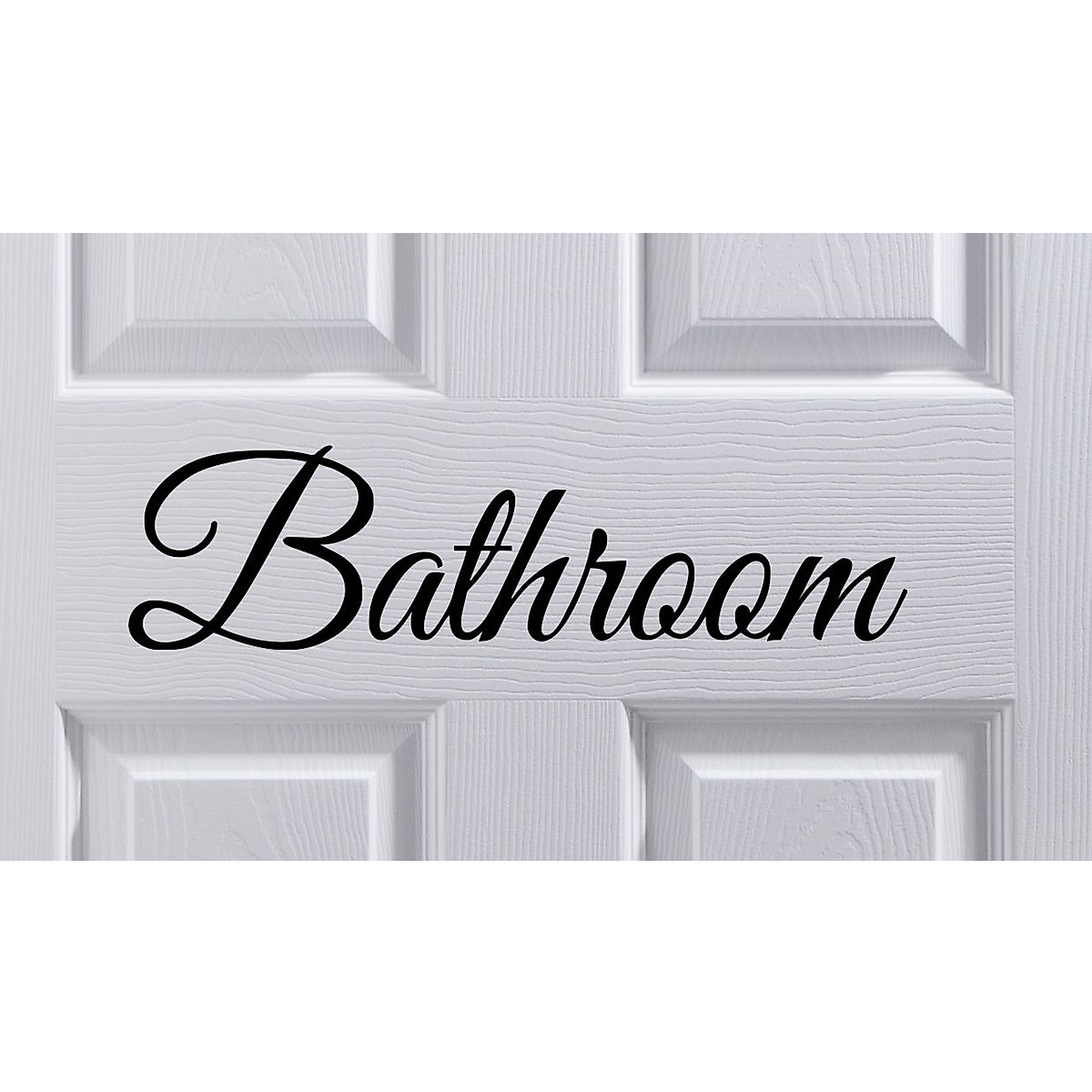 Rockmount Electronics - Bathroom - UV Resistant, Waterproof, Durable - Peel & Stick Wall Door Decor Decal Sticker Quote Vinyl Mural Art Script Vinyl Lettering - 9.5" x 3.25", Black